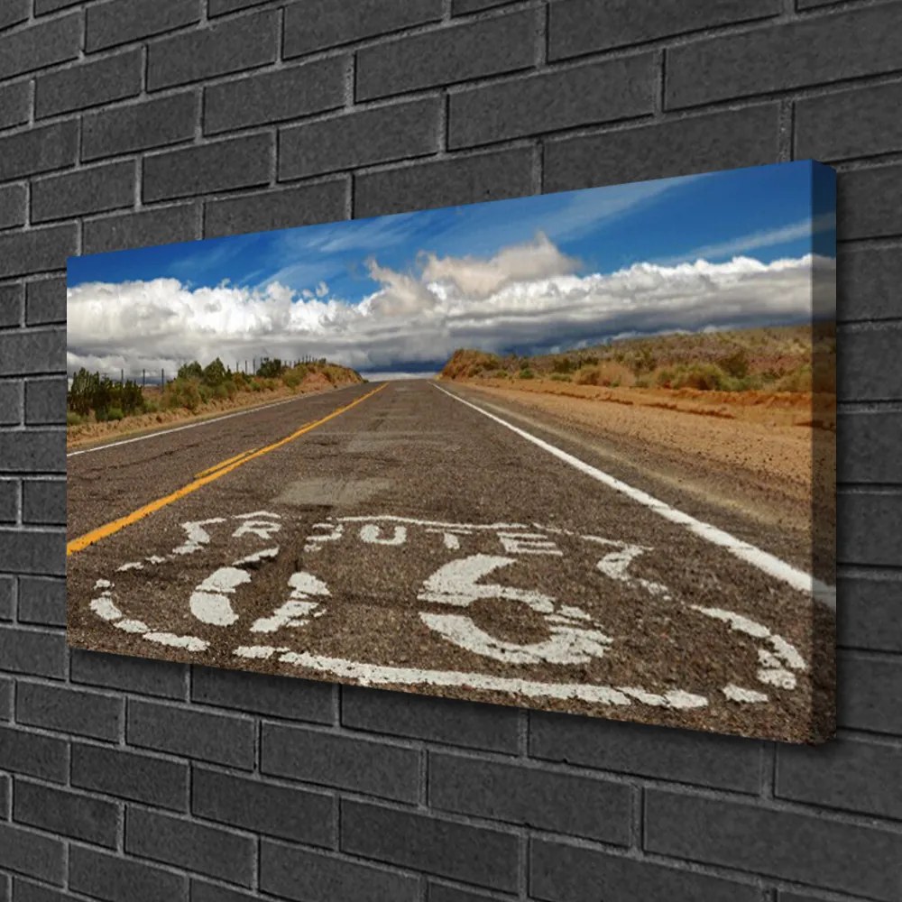 Obraz na plátně Cesta na Poušti Dálnice 140x70 cm