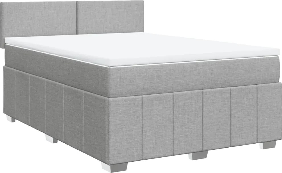 Box spring postel s matrací světle šedá 160 x 200 cm textil 3287112
