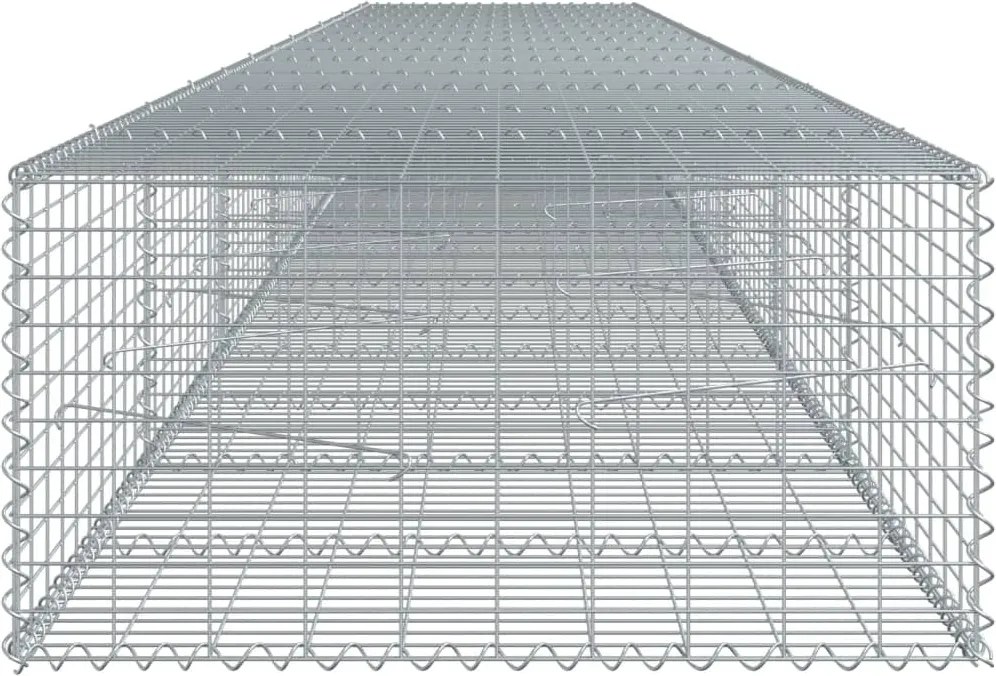 Gabionový koš s víkem 700 x 100 x 50 cm pozinkované železo 3295184