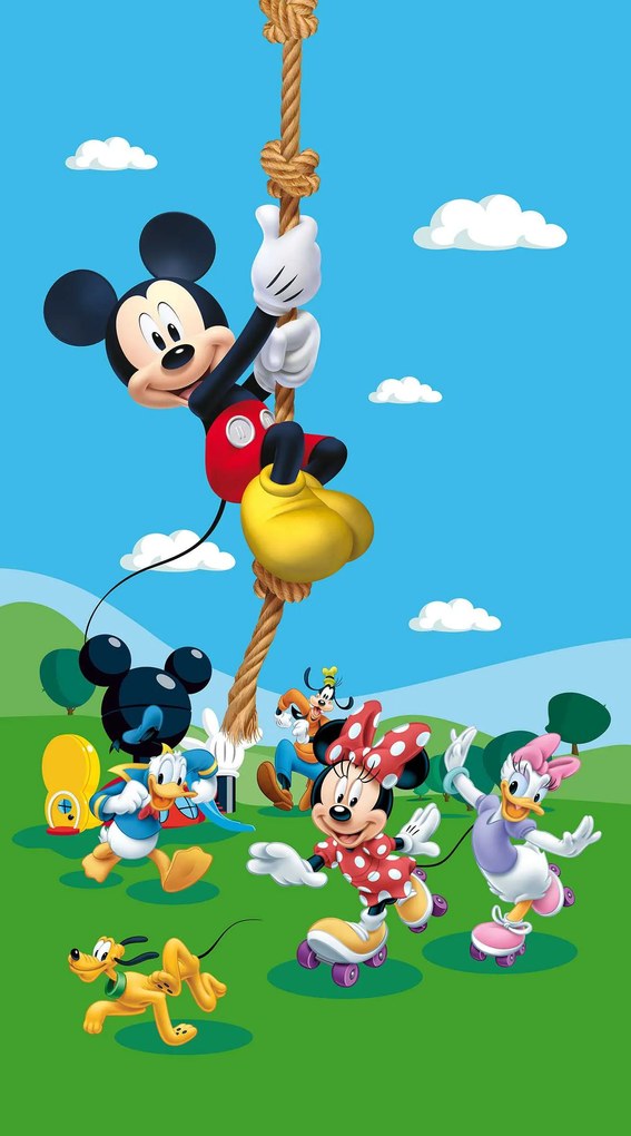 AG Design Textilní závěs MICKEY ON ROPE FCPL6106, 140 x 245 cm (1 ks)