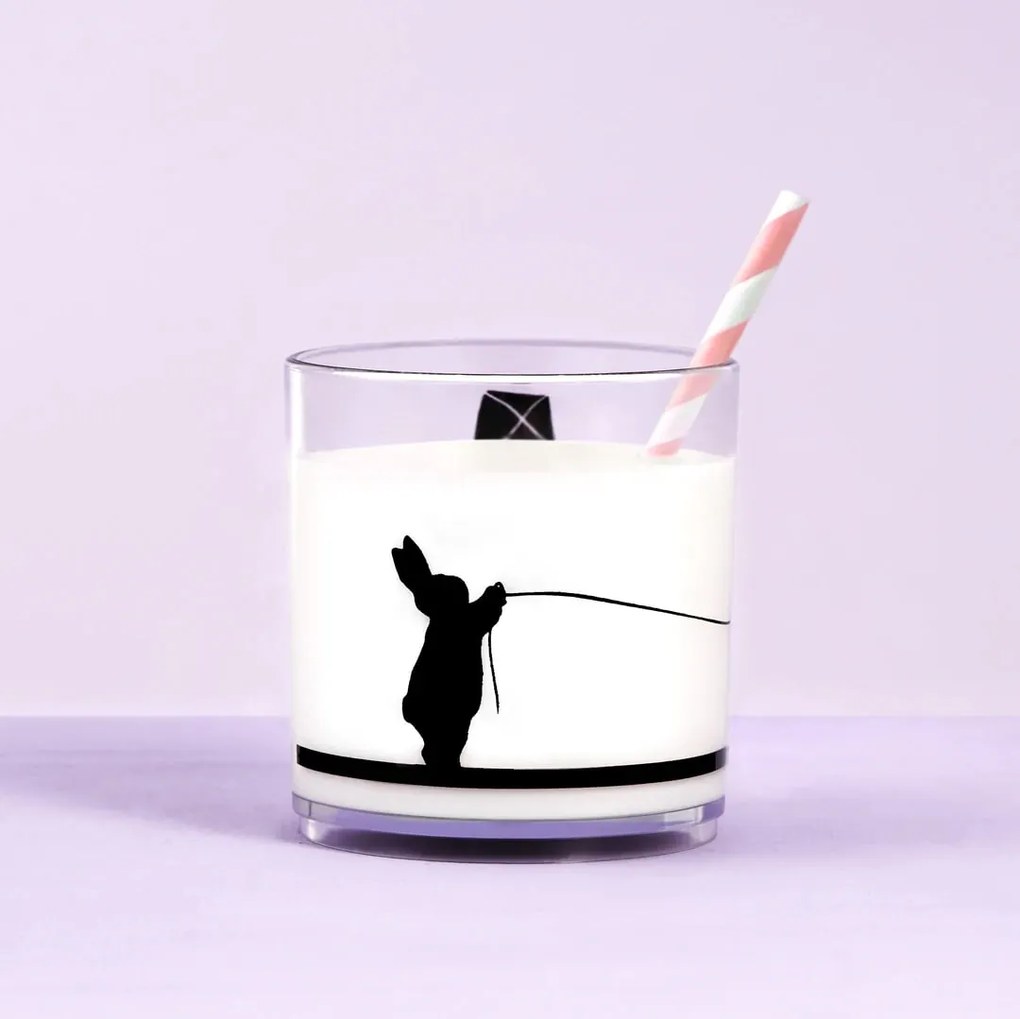 HAM Plastová sklenice Kite Flying Rabbit 250 ml, černá barva, čirá barva, plast