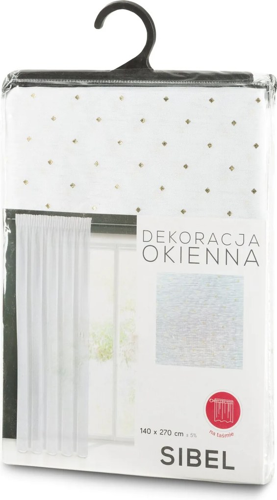ZÁCLONA NA PÁSCE SIBEL 140X270 CM BÍLÁ