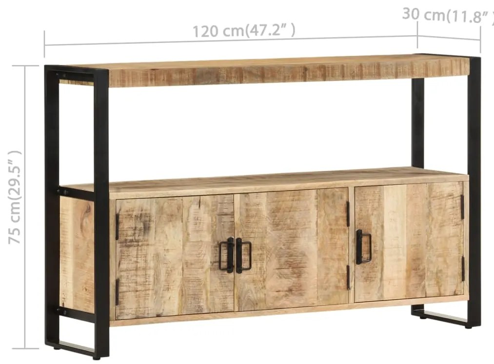 vidaXL Marketos Odkládací skříňka 120 x 30 x 75 cm masivní mangovníkové dřevo