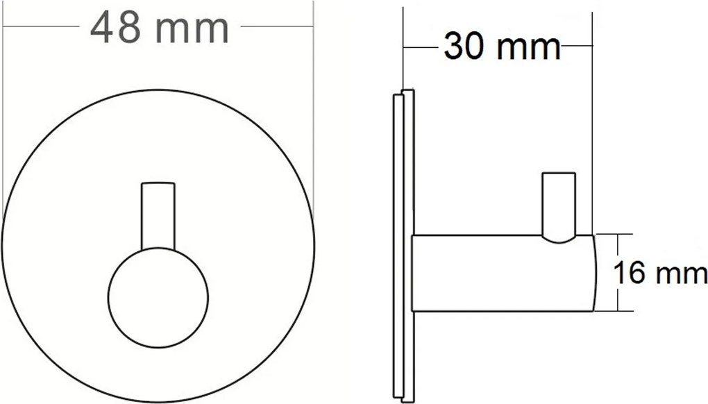Sapho Sapho, Věšáček samolepící, kulatý, broušená nerez, 32201