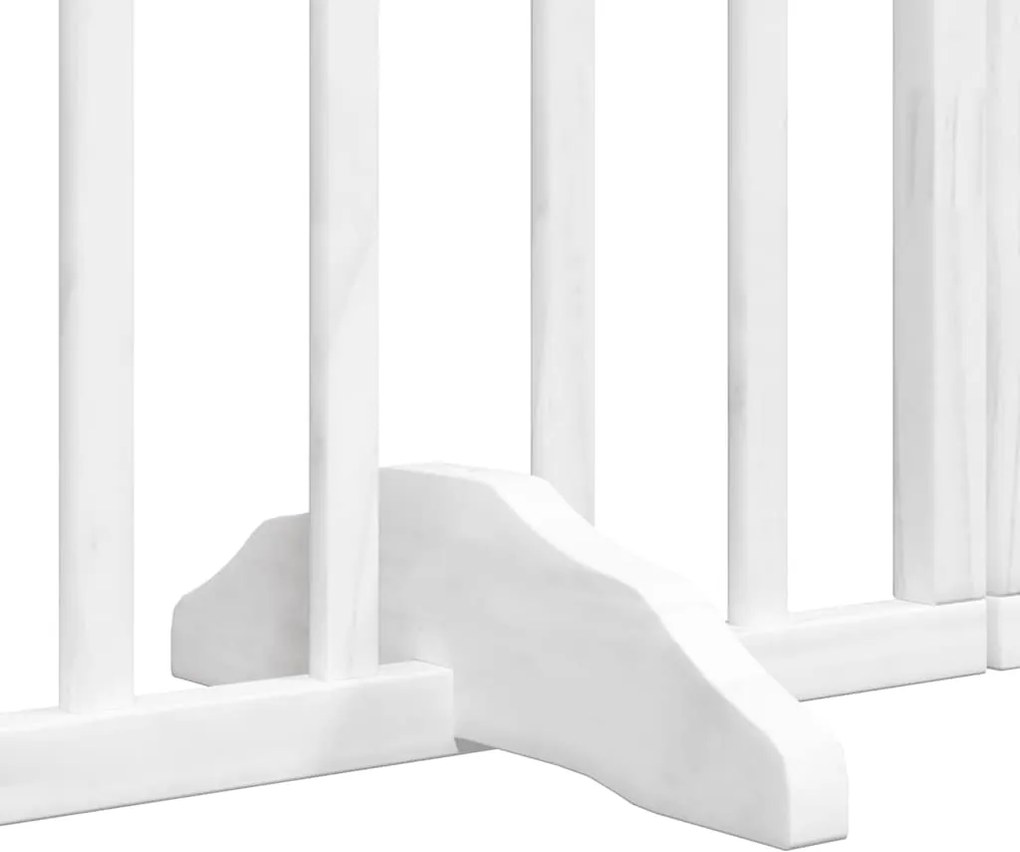 Zábrana pro psy s dvířky skládací 9 panelů bílá 450 cm topol 3155535