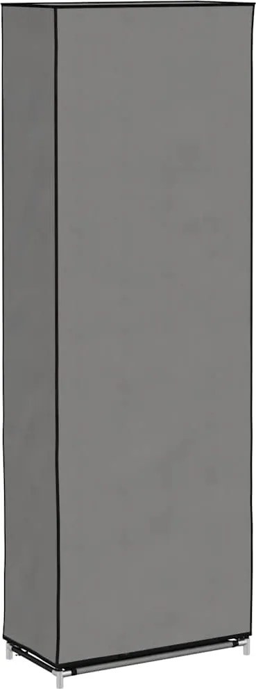 Botník s potahem šedý 57 x 29 x 162 cm textil 282432