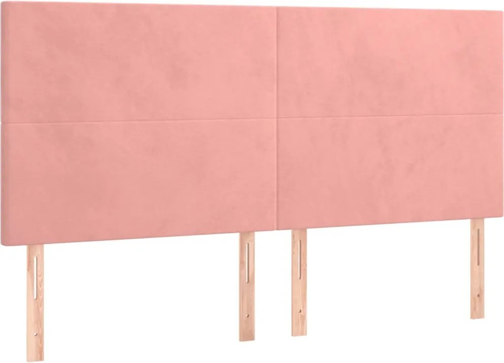 Box spring postel s matrací růžová 180x200 cm samet 3137742