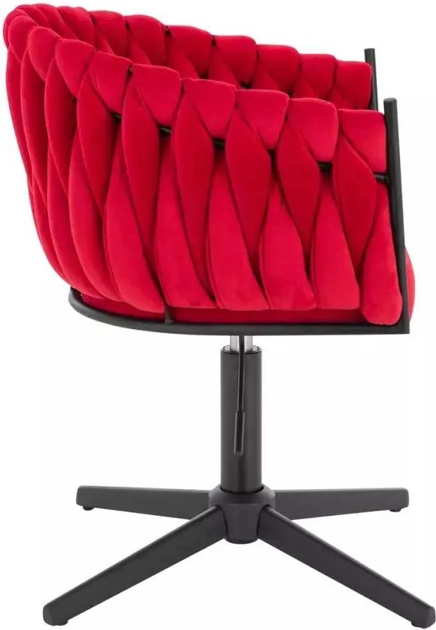 LuxuryForm DESIGN Židle NORDEN VELUR na černém kříži - červená