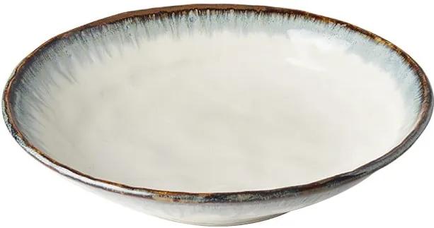 Bílý keramický hluboký talíř MIJ Aurora, ø 24 cm