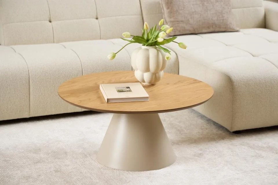 Konferenční stolek Soli 85 cm šedý/dub přírodní