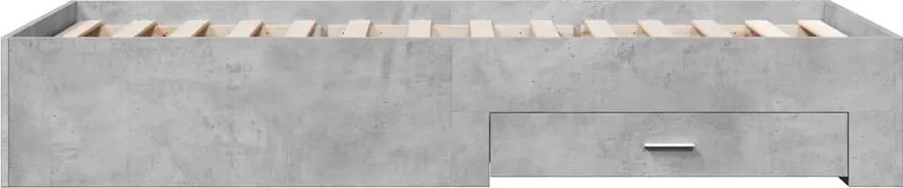 Rám postele se zásuvkami betonově šedý 75 x 190 cm kompozit 3280443