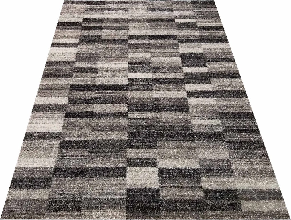 DY Šedý koberec s geometrickým vzorem Panamero 01 Rozměr: 60x100 cm