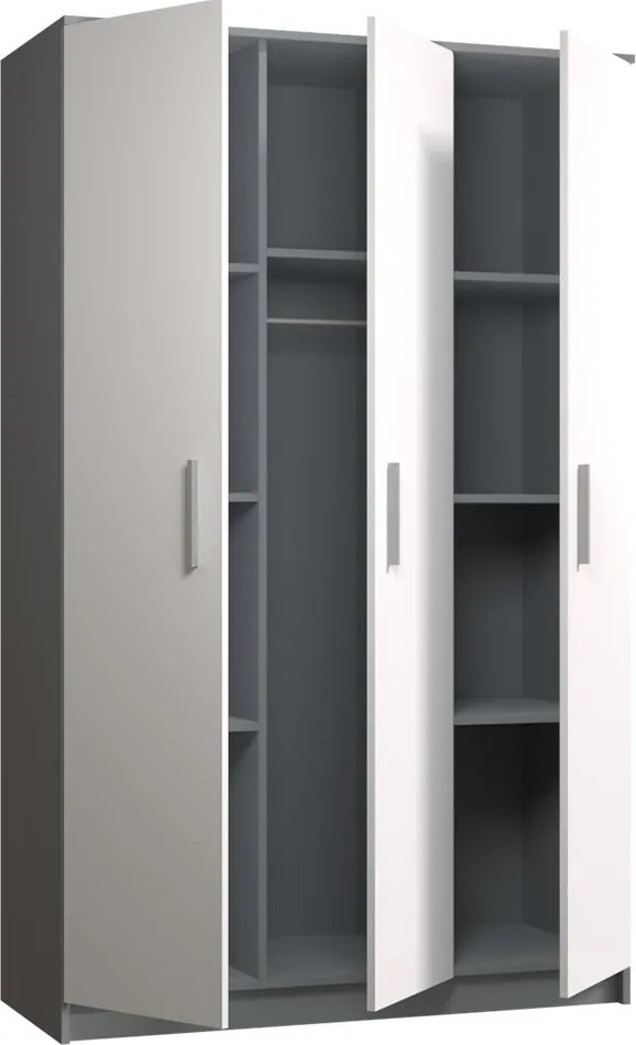 IDZ Šatní skříň OMEGA II 3D 19, 120 cm Bílá/Grafit