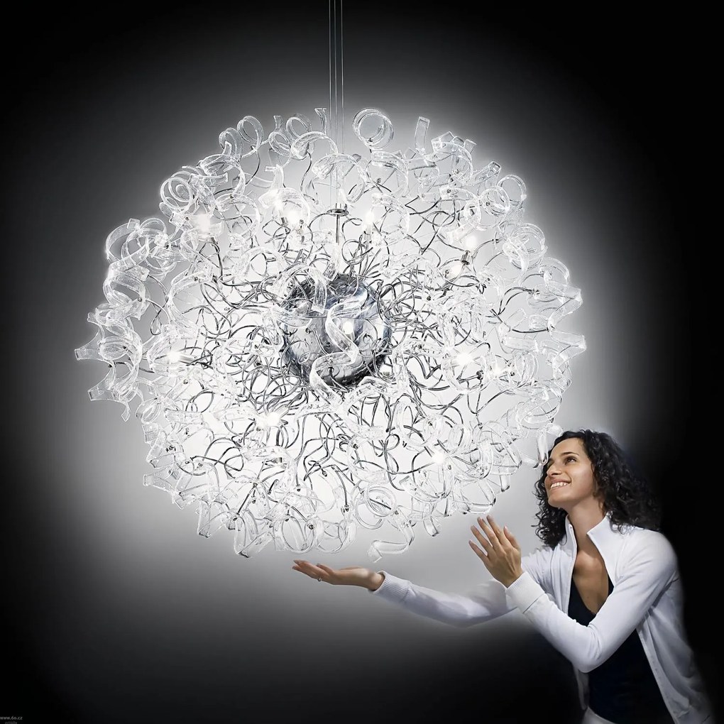 Metallux 206.190.01 Astro Crystal, designové závěsné svítidlo v průměru 115cm, 18x40W, čiré sklo, chrom