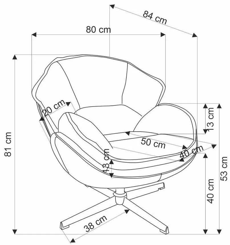 Křeslo Hefty, žlutá