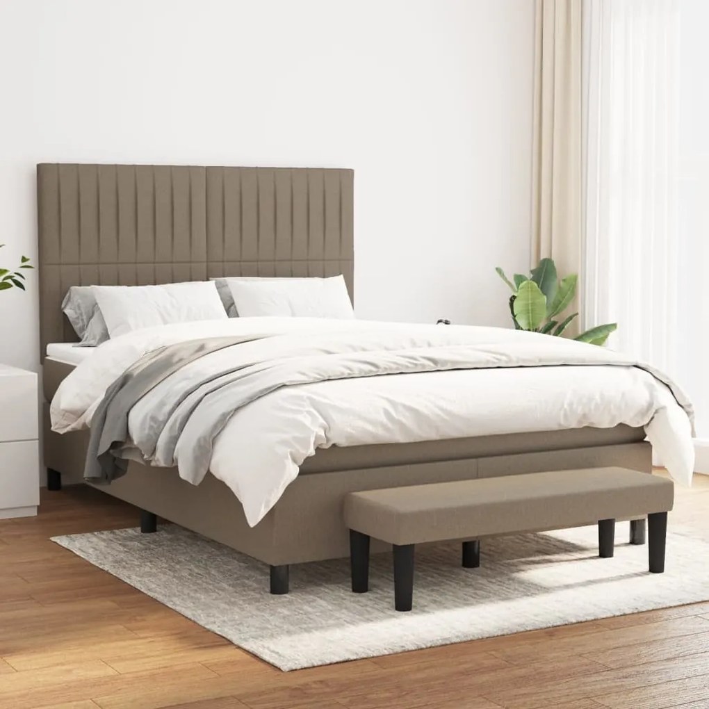 Box spring postel s matrací taupe 140x190 cm textil 3136753