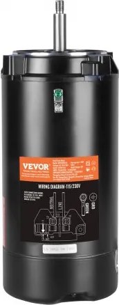 1,12 kW motor bazénového čerpadla 115/230 V 13,6/6,8 A 56J 3450RPM 90μF/250 V