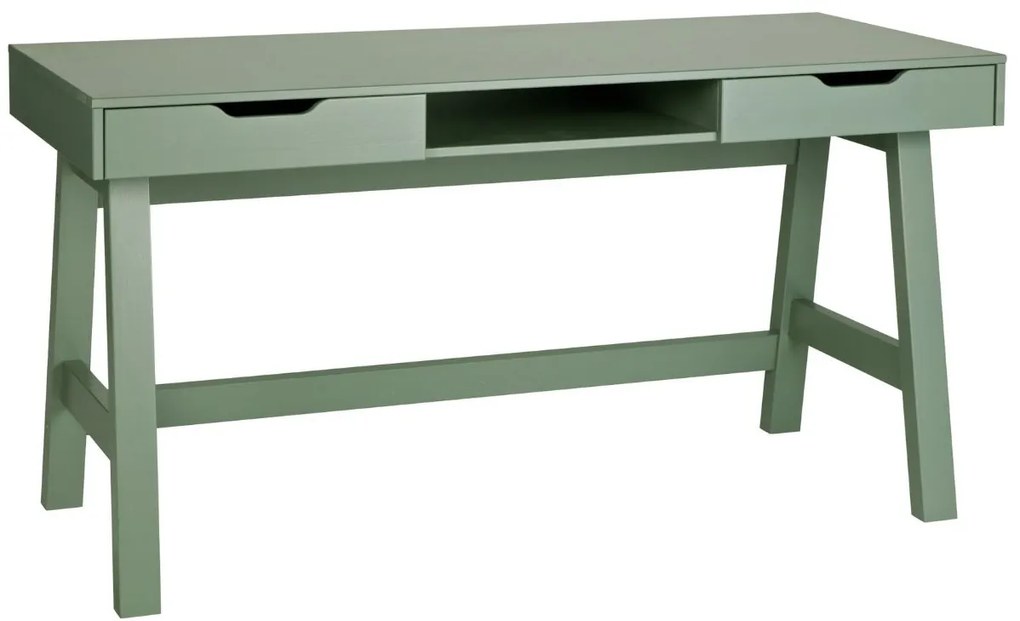 OnaDnes -20% Hoorns Zelený masivní pracovní stůl Warde 140x62 cm