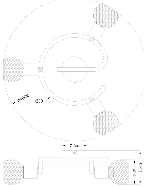 GLOBO FIASTRA 54028-3 Stropní svítidlo