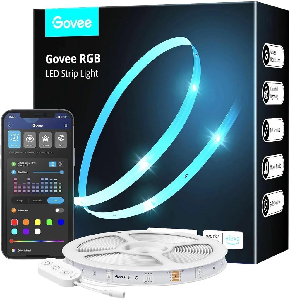 Led pásek govee wifi rgb smart led pásek 5m