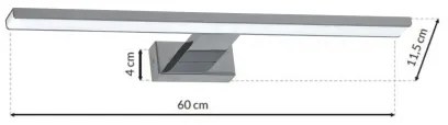 LED Koupelnové osvětlení zrcadla SHINE LED/13,8W/230V 60 cm IP44 lesklý chrom