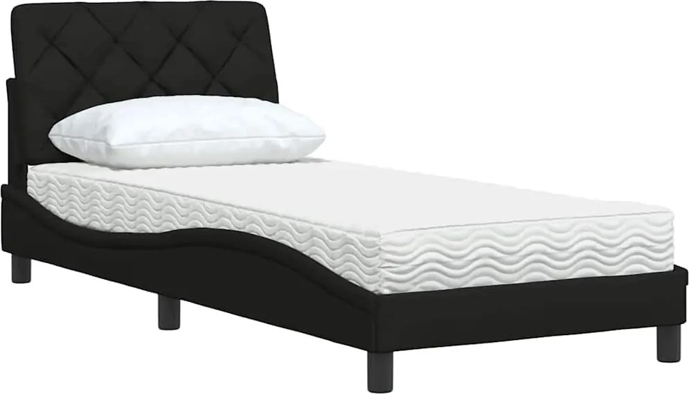 Postel s matrací černá 90 x 190 cm textil 3310708