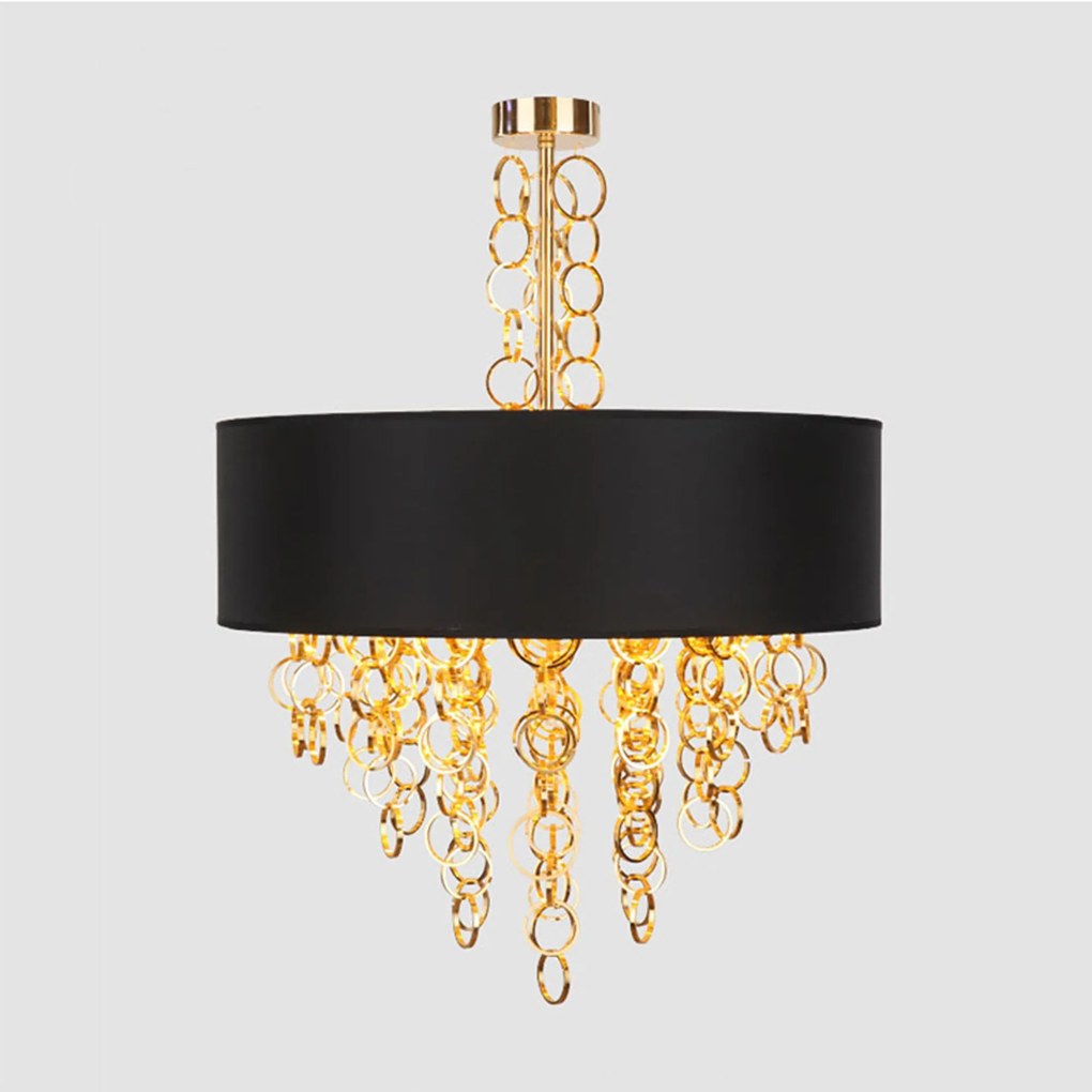 Toolight - Závěsná lampa 45cm 3xE27 APP683-3CP, černá-zlatá, OSW-05340