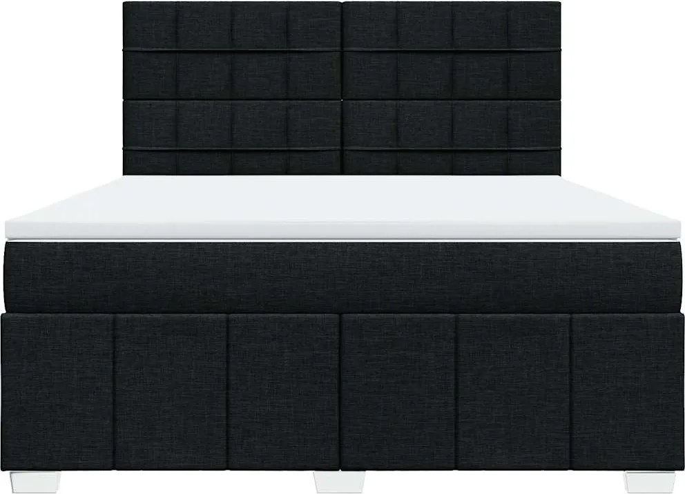 Box spring postel s matrací černá 180x200 cm textil 3294049