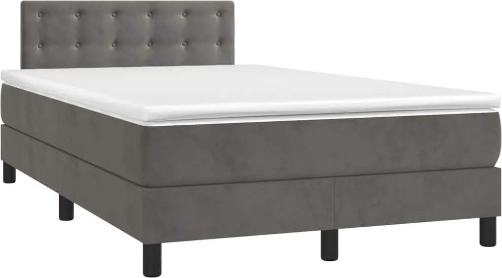 Box spring postel s matrací tmavě šedý 120x190 cm samet 3269862