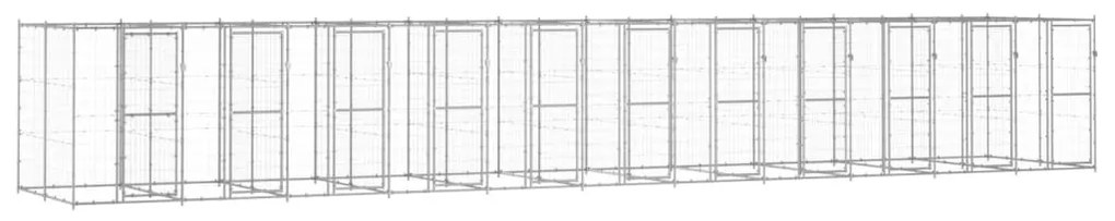 Venkovní psí kotec pozinkovaná ocel 26,62 m²