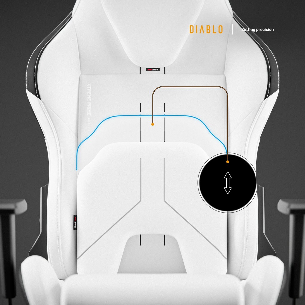 Herní židle bílá Normal Size: Diablo X-One Prime Ghosted White