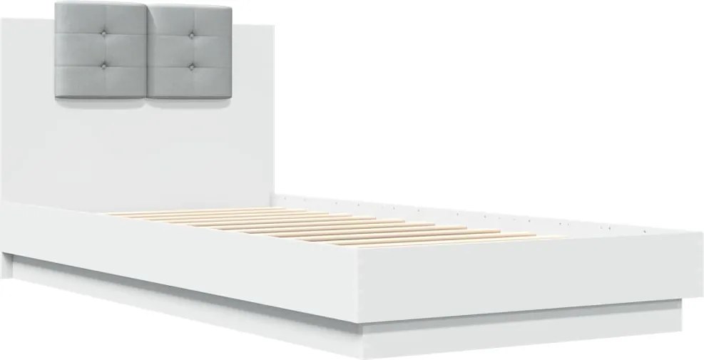 Rám postele s čelem bílý 100 x 200 cm kompozitní dřevo 3209933