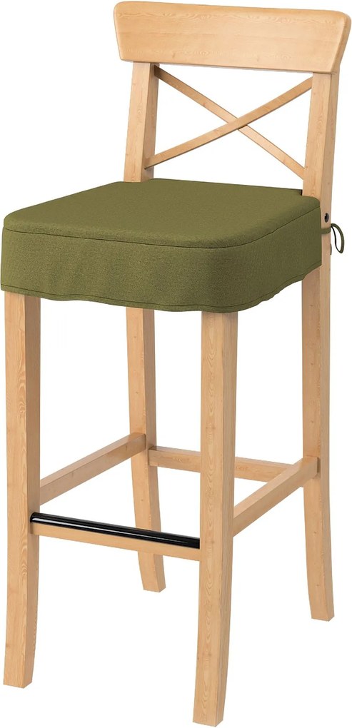 Sedák na židli IKEA Ingolf - barová barva zelená látka pletený vzor