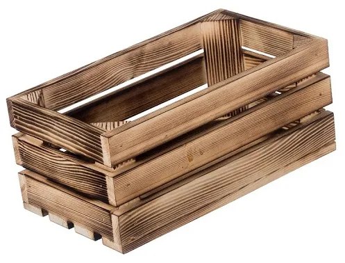 Dřevobox Opálená dřevěná bedýnka 28 x 15 x 12 cm II