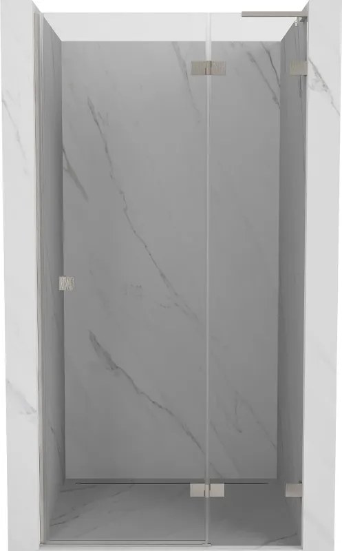 Mexen, Mexen Lunar L pravé otočné sprchové dveře 125 cm, transparentní, broušený nikl - 834L-125-000-97-00-P
