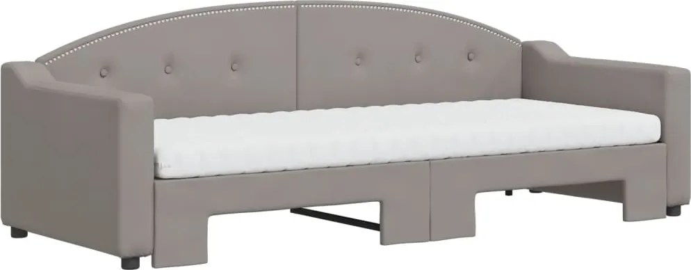 Válenda s přistýlkou a matracemi taupe 80 x 200 cm textil 3197546