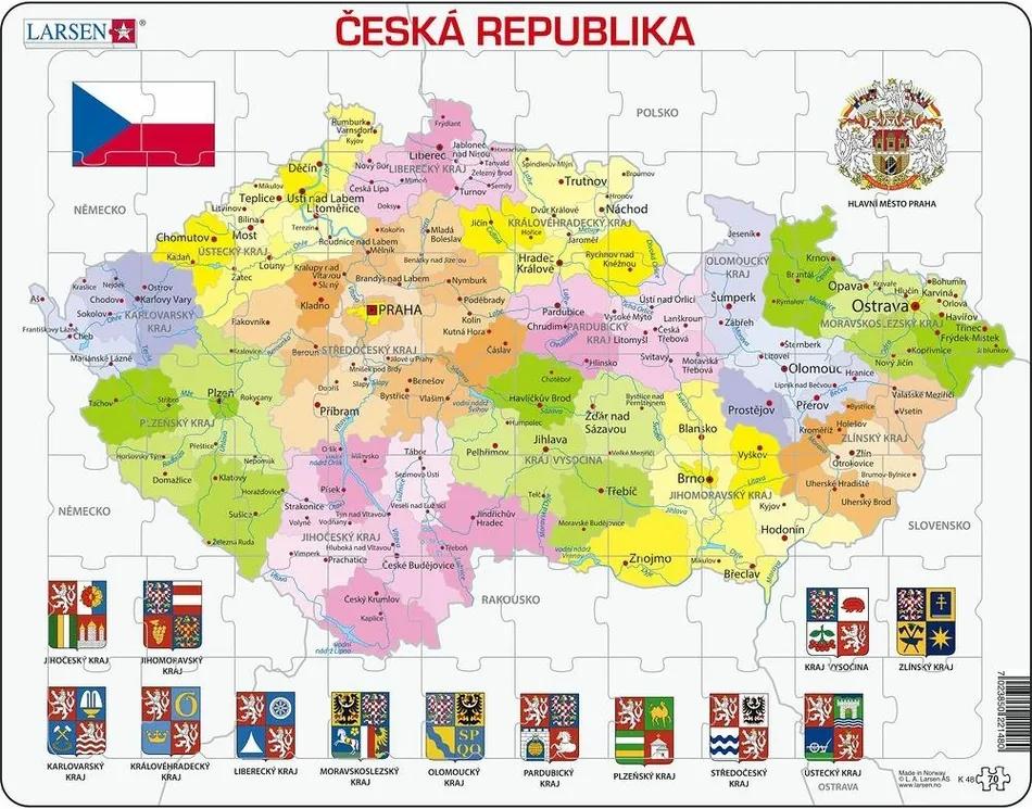 Larsen Puzzle Mapa České republiky, 70 dílků