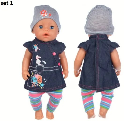 Roztomilé sety oblečků na American girl a BABY Born 43 cm Varianta: Set 1