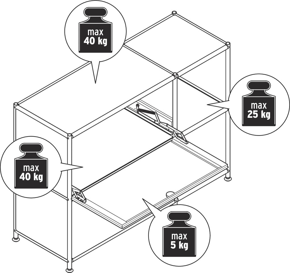 Tchibo - Kovová odkládací skříňka »Cn3« se 2 výklopnými dvířky, hnědošedá