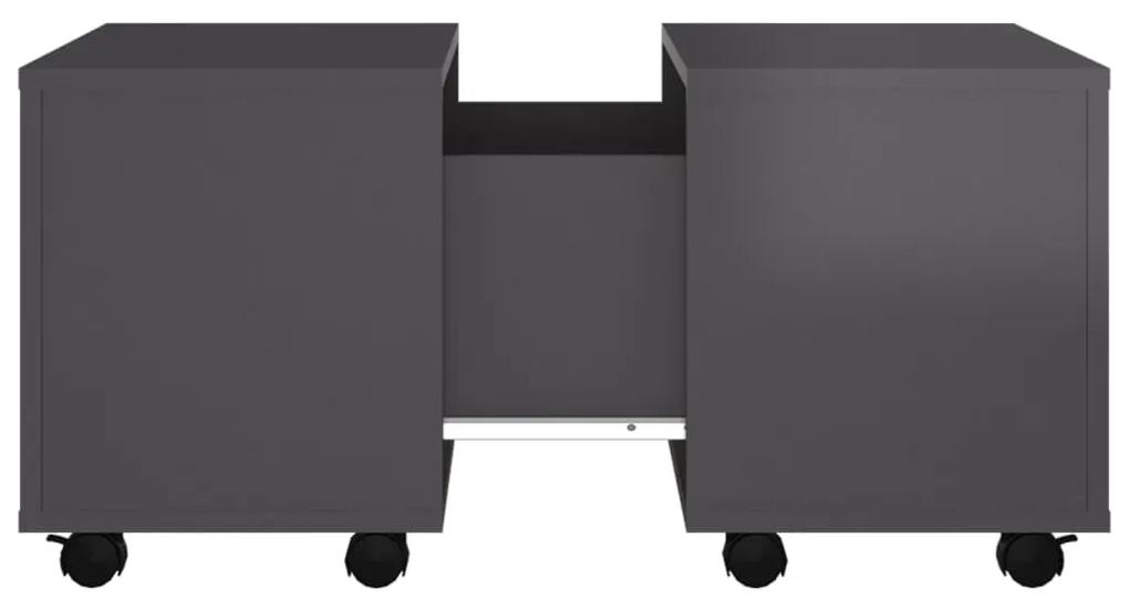 Konferenční stolek šedý vysoký lesk 60 x 60 x 38 cm dřevotříska - Default Title