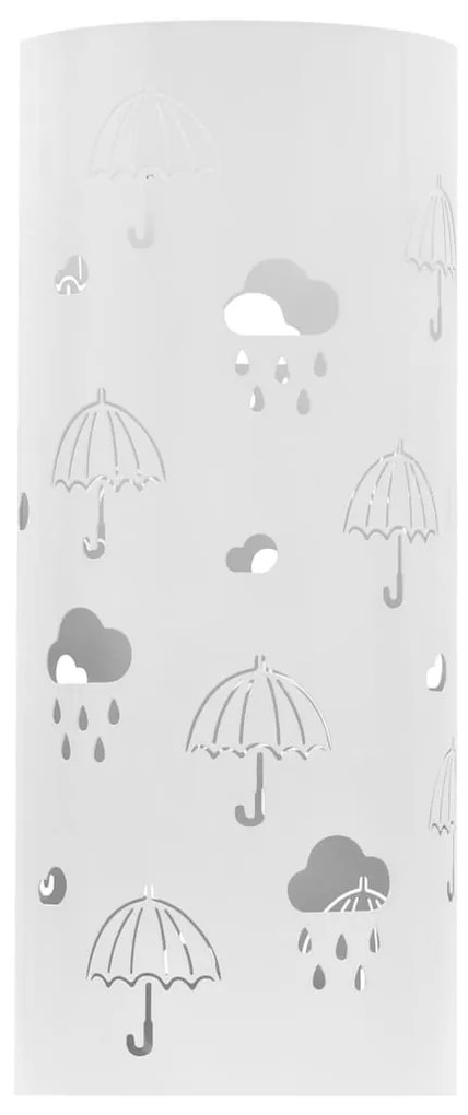 Stojan na deštníky Umbrellas ocelový bílý 246805