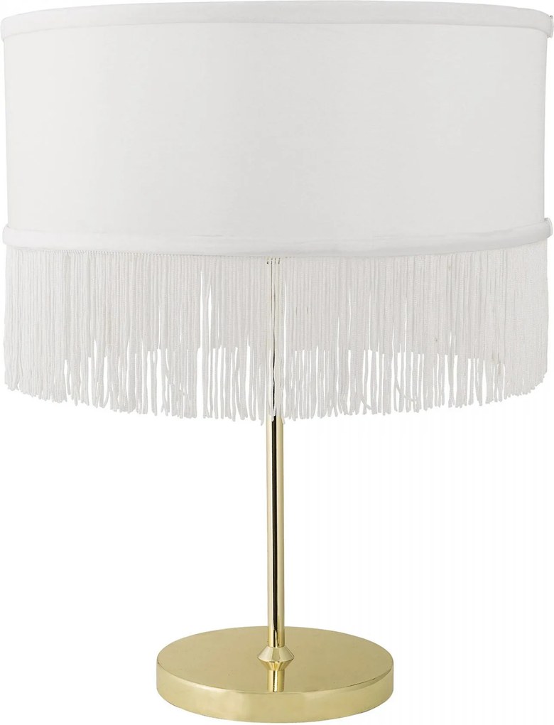 Bloomingville Stolní lampa Gold Metal, bílá barva, zlatá barva, kov, textil