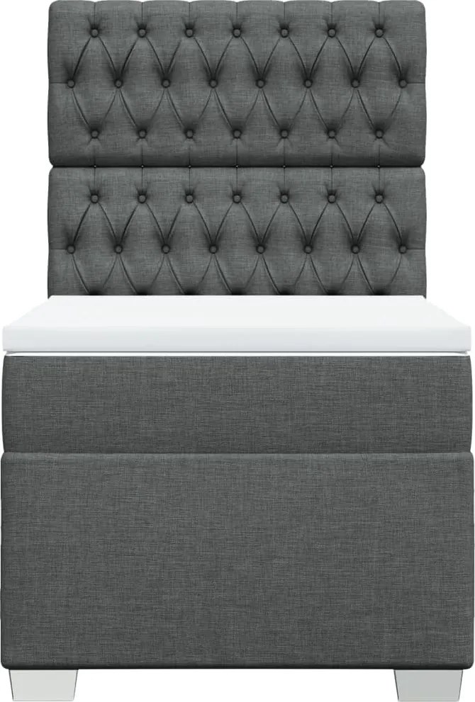 Box spring postel s matrací tmavě šedá 100 x 200 cm textil 3292707