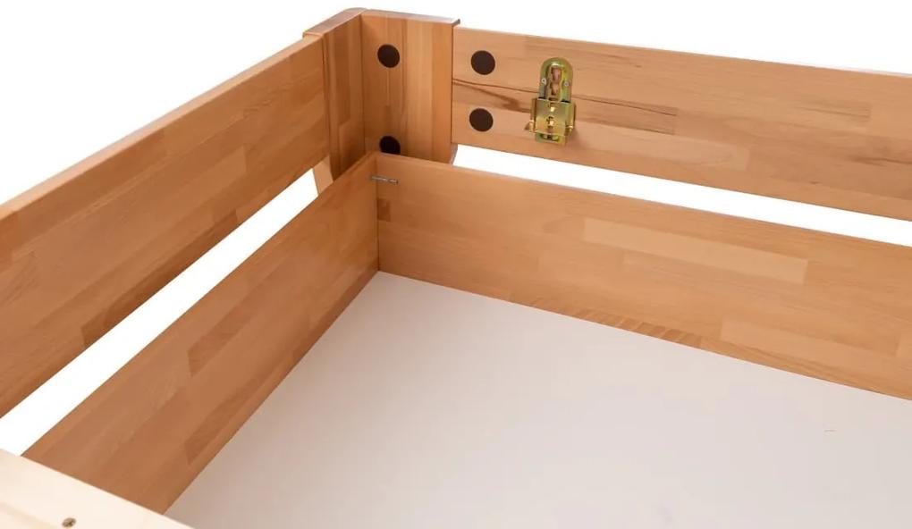 Manželská buková postel Lavana  , Odstíny moření Ahorn: Buk přírodní, Buk přírodní, 140x200 cm