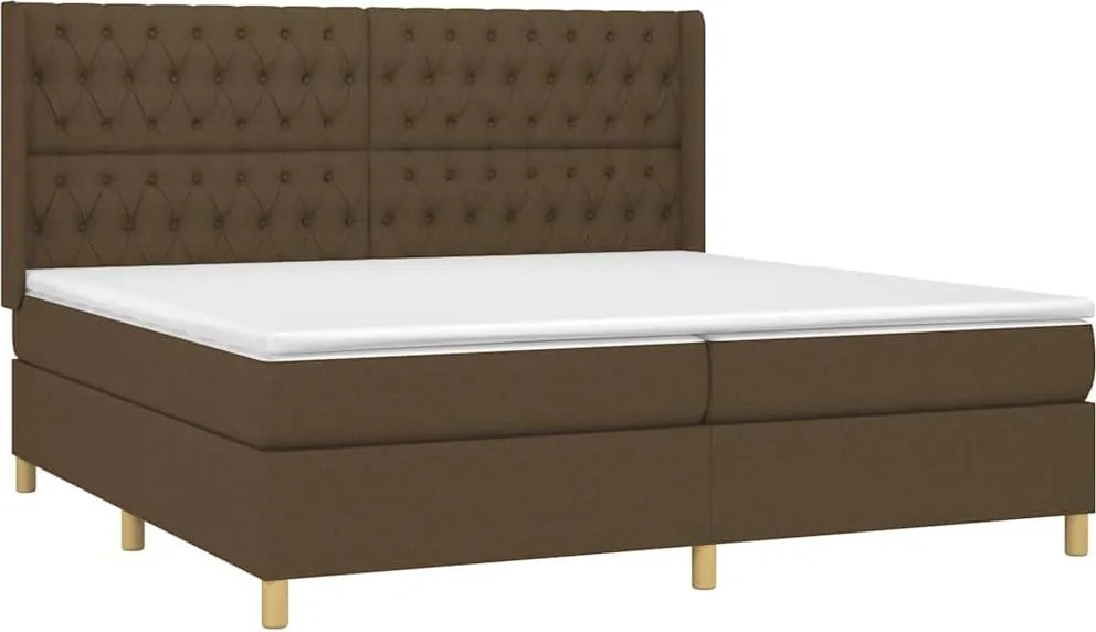 Box spring postel s matrací tmavě hnědá 200x200 cm textil 3132260