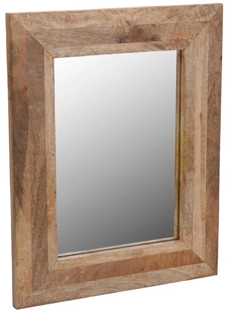 Zrcadlo nástěnné v dřevěném rámu z mangového dřeva, 40x50 cm