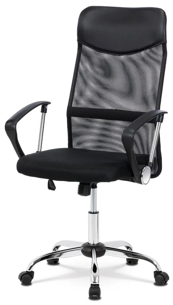 Kancelářská židle s podhlavníkem z ekokůže KA-E305 BK látka černá Mesh a síťovina