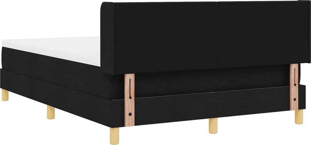 Postel s boxspringem s čelo Černá 190 x 140 cm textil 3341288