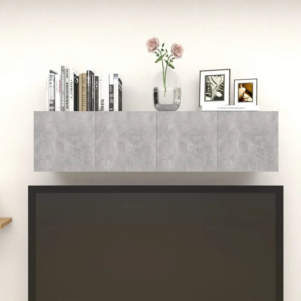 vidaXL Marketos Nástěnné TV skříňky 4 ks betonově šedé 30,5x30x30 cm