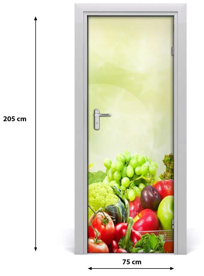 Samolepící fototapeta na dveře zelenina a ovoce 75x205 cm